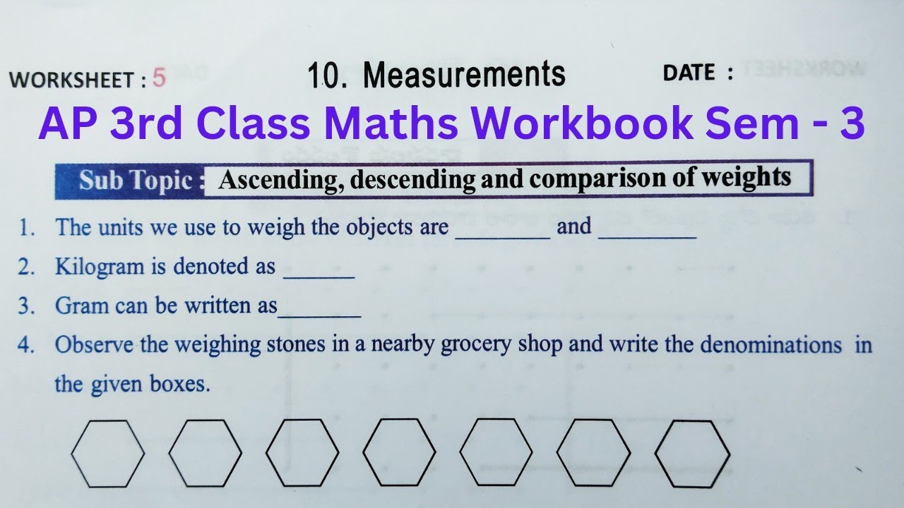 AP 3rd Class Maths Measurements worksheet - 5 Sem - 3 - YouTube