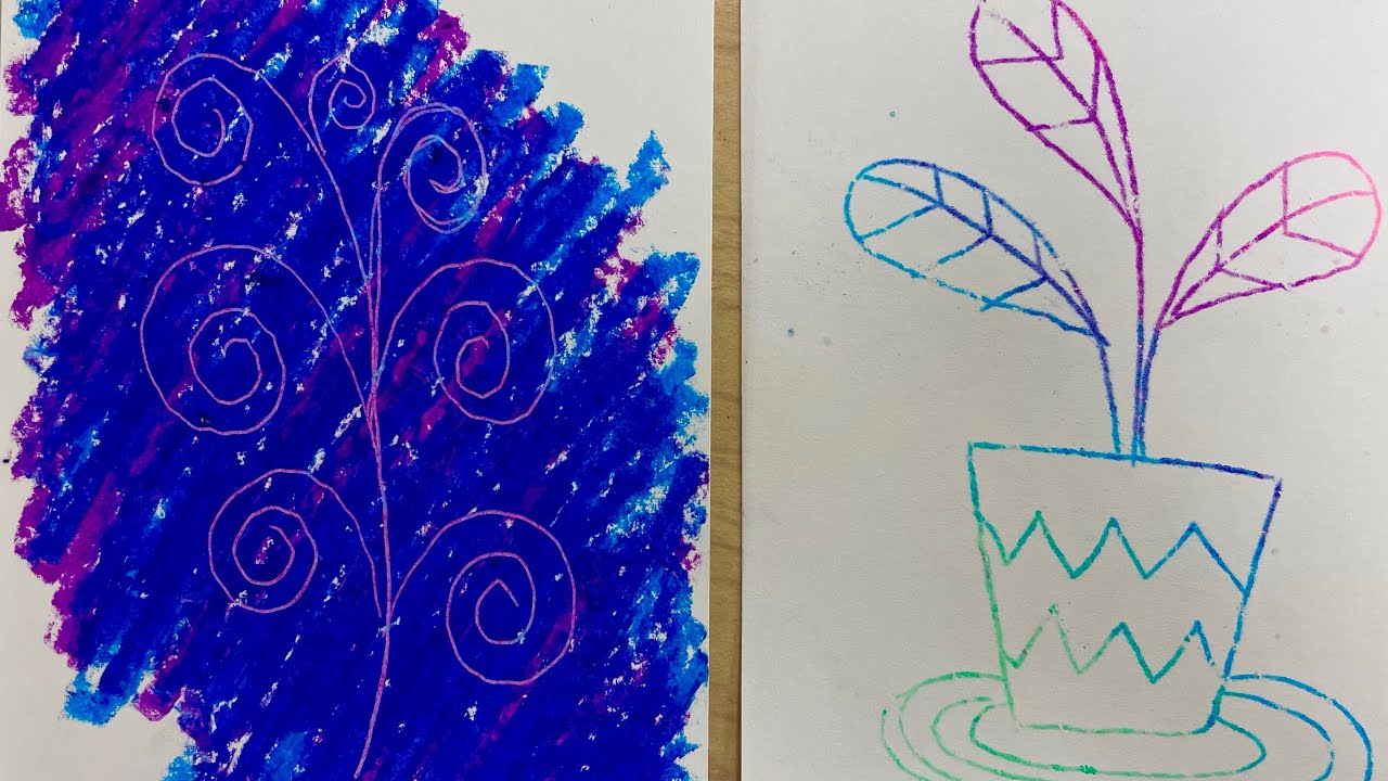 2 Oil Pastel Techniques - YouTube