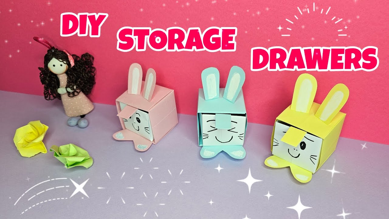 DIY mini paper drawers : How to make a desk organizer drawer - YouTube