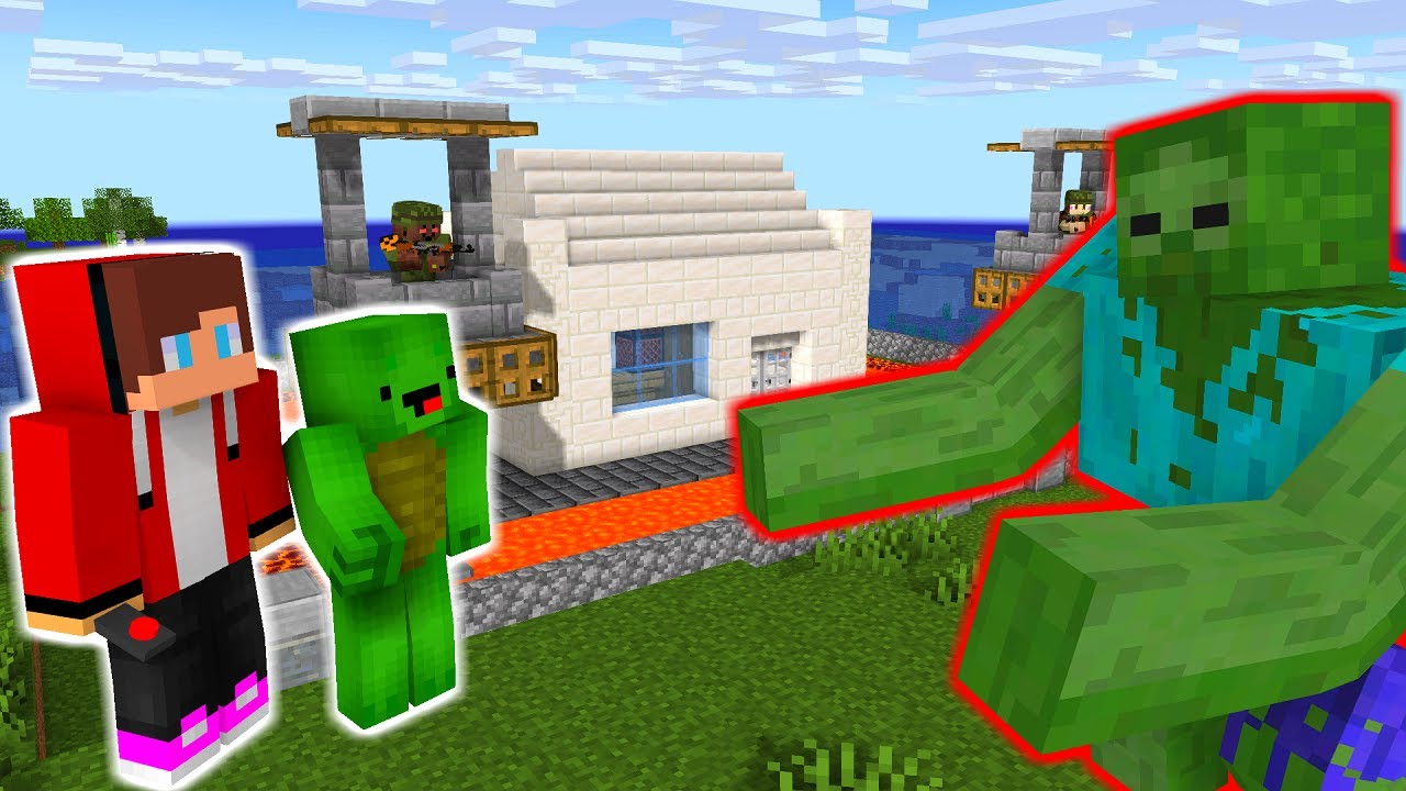 Maizen Mutant Zombie Vs Security House Minecraft Animation Jj