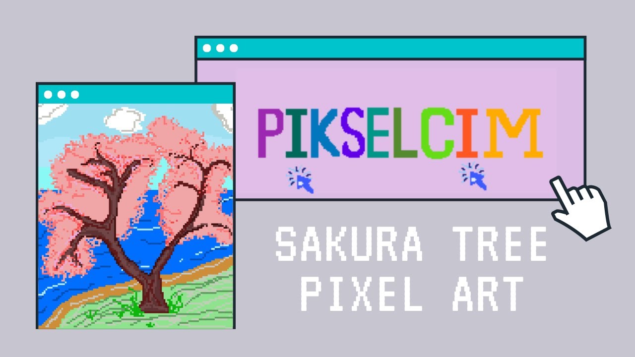 Pixel Art: Sakura Tree | Cherry Blossom Tree Pixel Art | #pikselcim ...