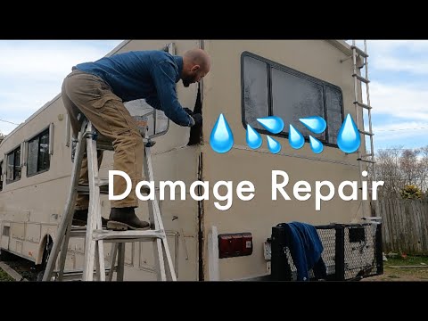 How To Repair Motorhome & RV Siding De-lamination, & Fiberglass crack ...