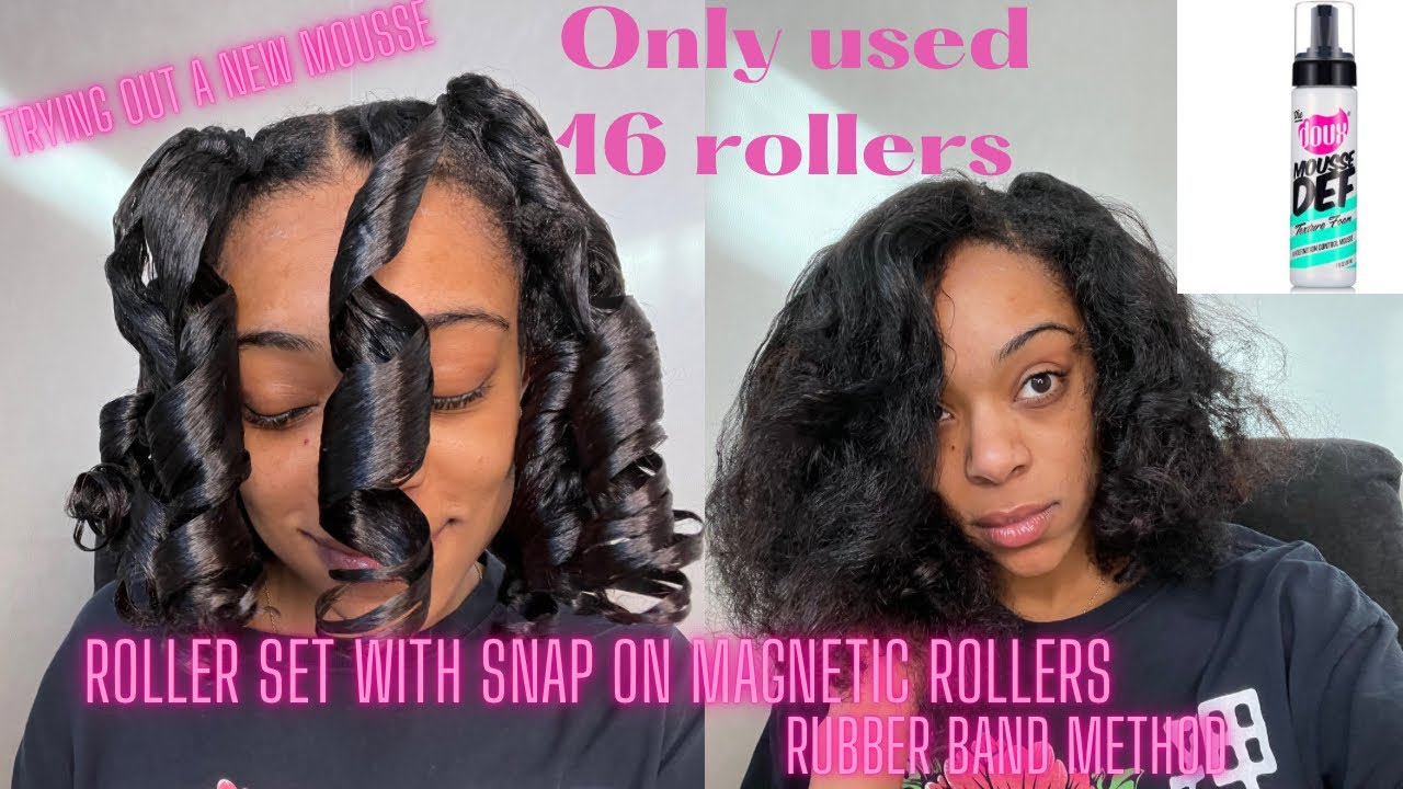 How to do a Roller set using the RUBBER BAND METHOD |snap on magnetic ...