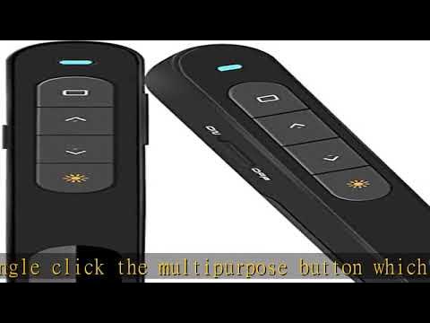 DinoFire Wireless Presenter, Hyperlink Volume Control Presentation Clicker RF 2.4GHz USB ...