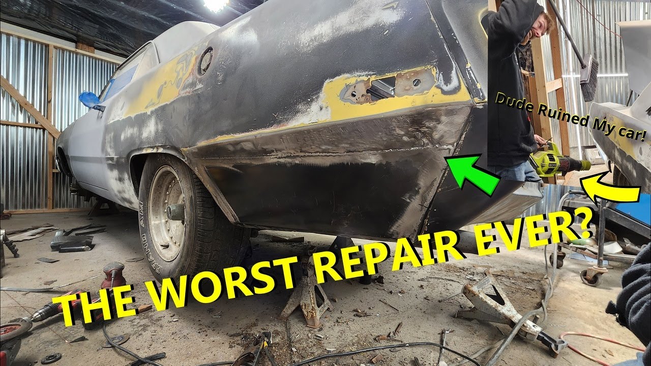 A-Body Mopar Rust Repair With The Wrong Tools and parts - YouTube