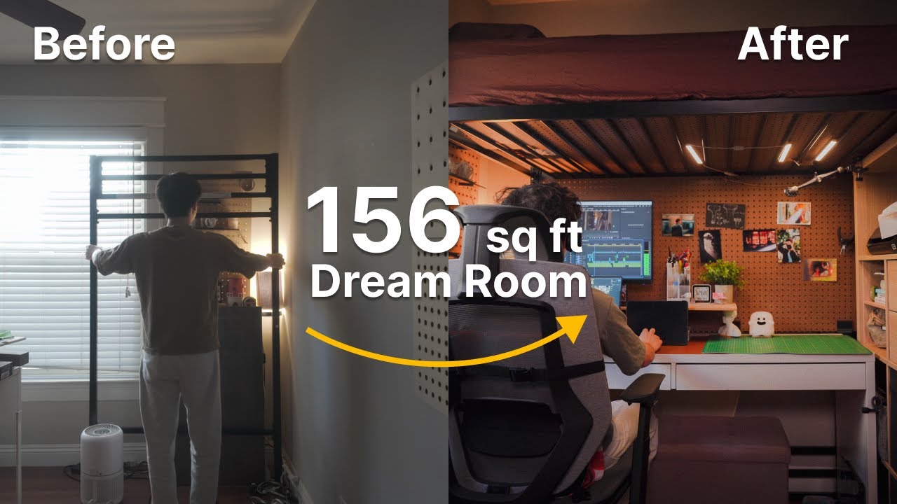 I Transformed My 156 sq ft Room Into a Dream Studio - YouTube