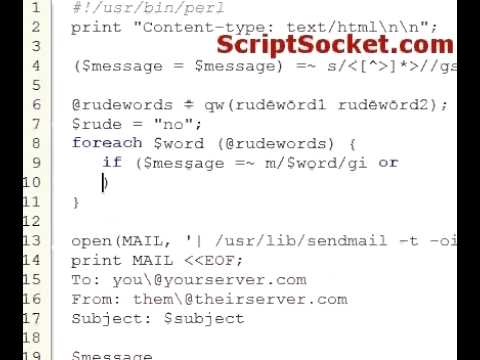 Perl Tutorial 35 - Sendmail: Send an Email, Rudewords Filter - YouTube