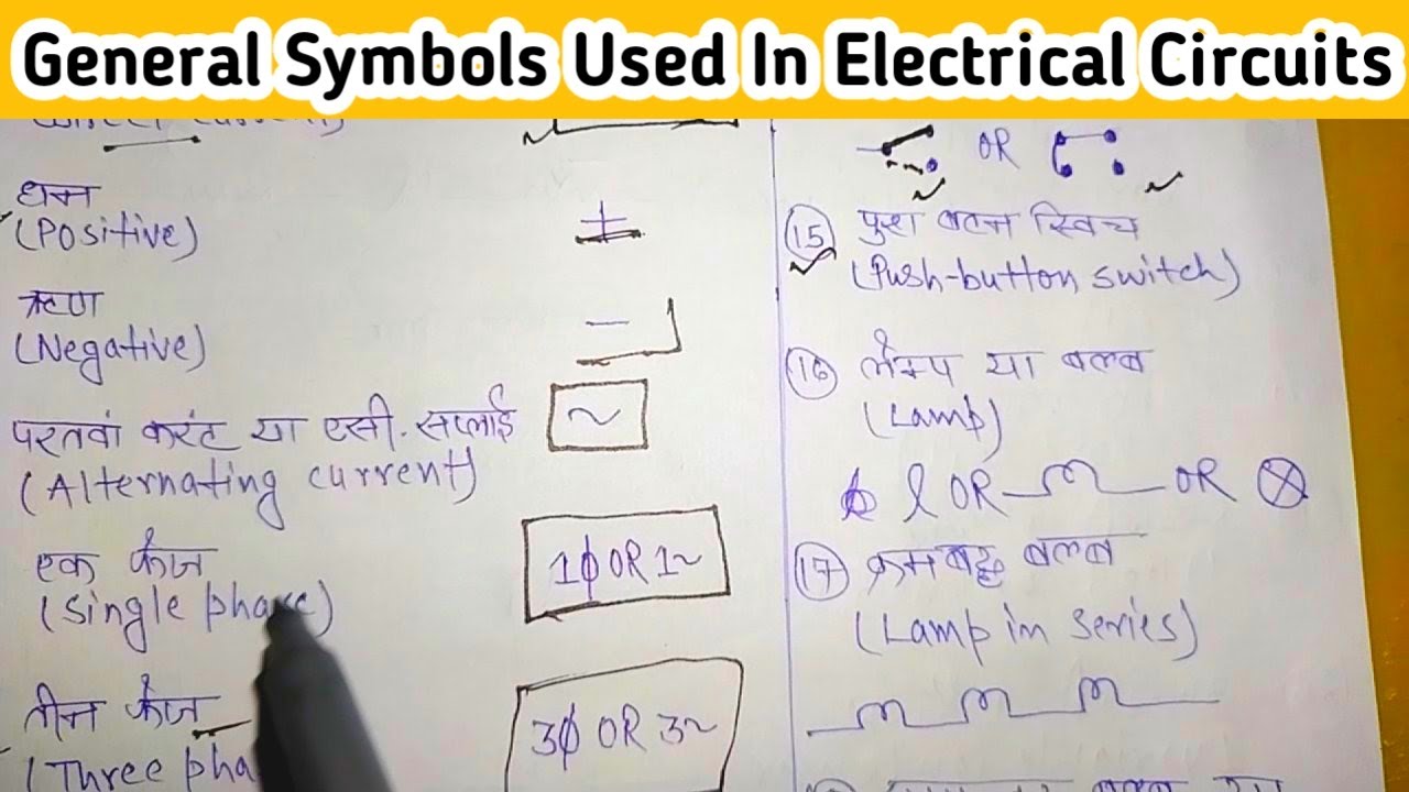 General Symbols Used In Electrical Circuits - YouTube