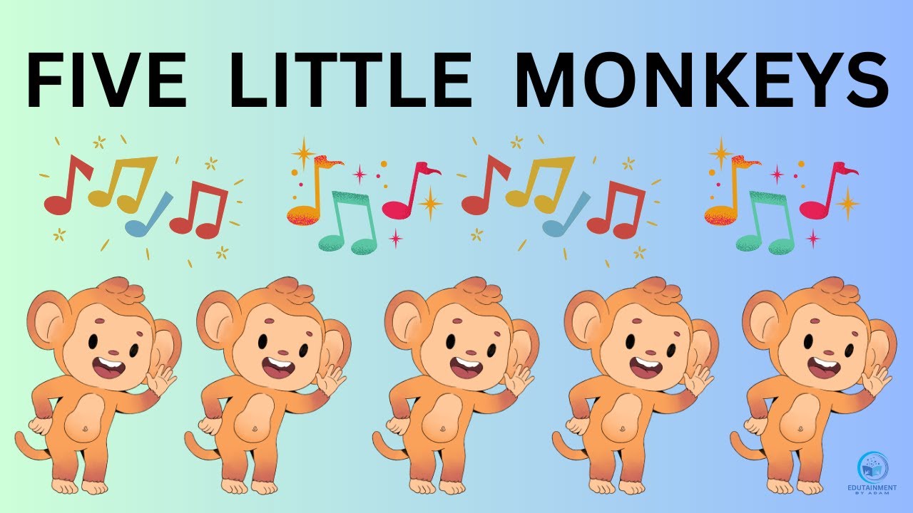 Five Little Monkeys | Cartoon Animation | Nursery Rhymes & Songs for ...