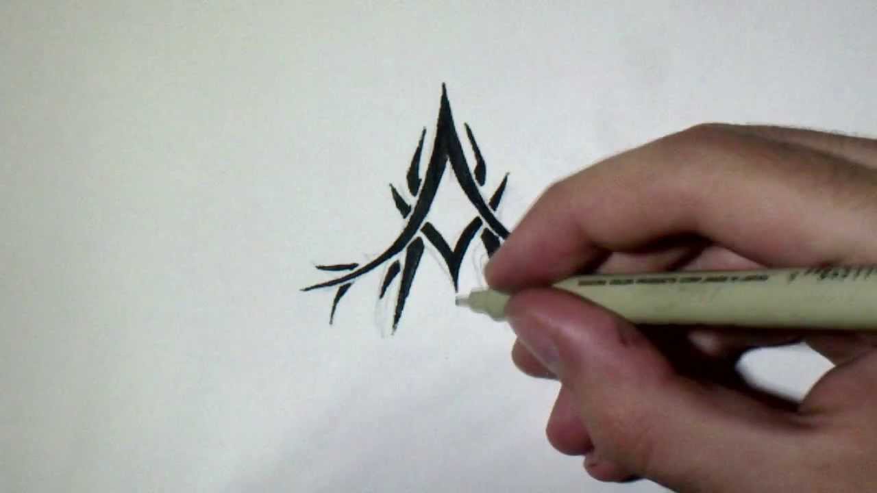 How I Draw Tribal - A - TimeLapse (Dessiner/observation) - YouTube
