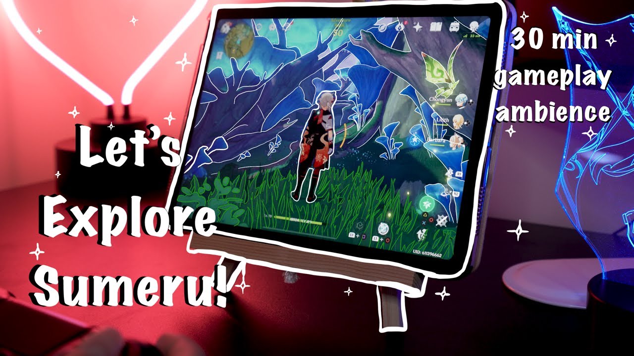 Exploring Sumeru♡ | 30 min aesthetic ipad gameplay | controller sounds asmr | cozy desk ambience ...