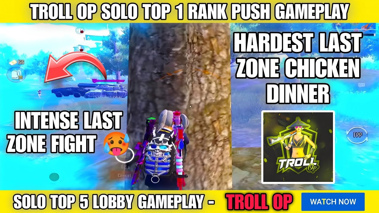 INTENSE LAST ZONE FIGHT 🥶 TROLL OP SOLO TOP 1 RANK PUSH GAMEPLAY 🥵 ...
