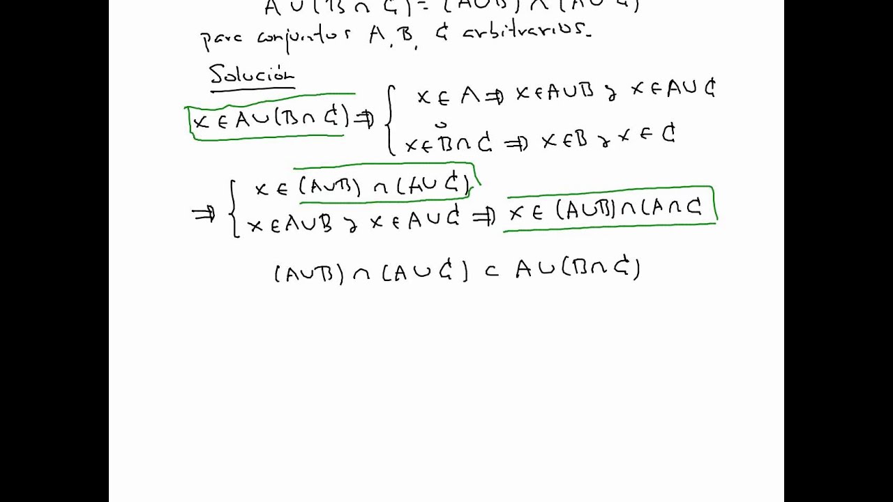 Propiedad distributiva de la unión respecto de la intersección - YouTube