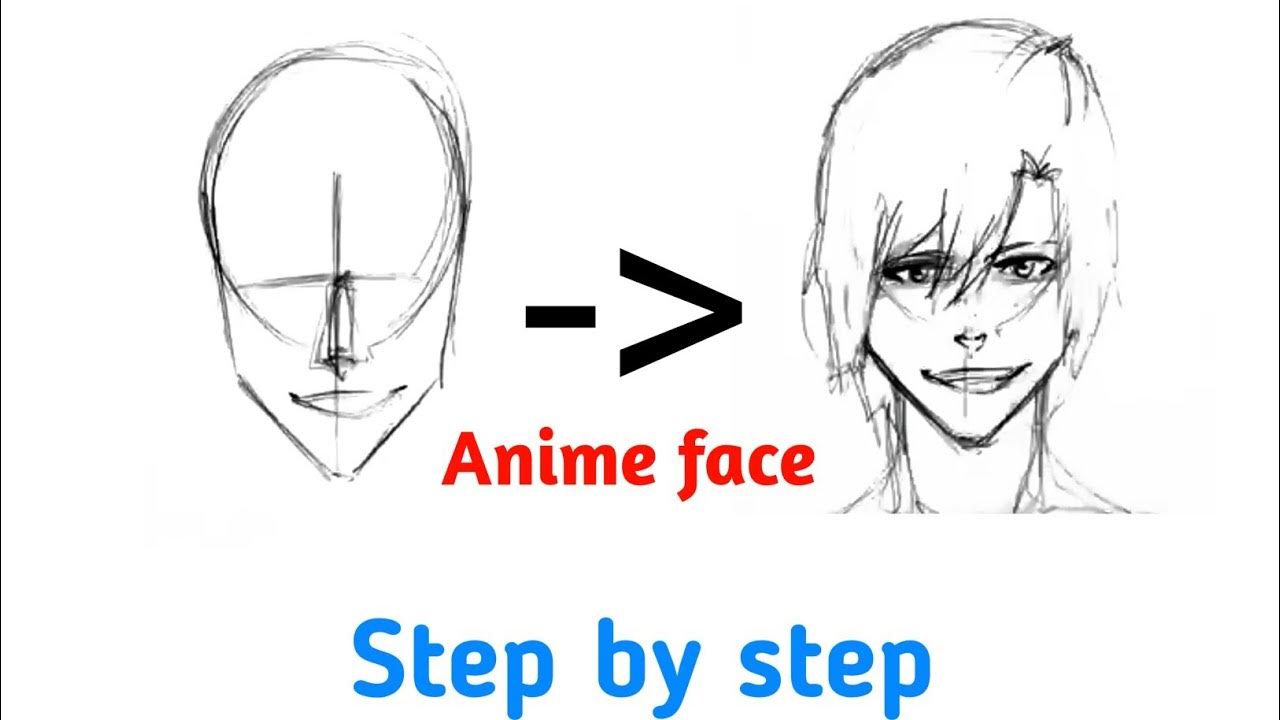 Anime face drawing tutorial for beginners ||how to draw face Step by ...