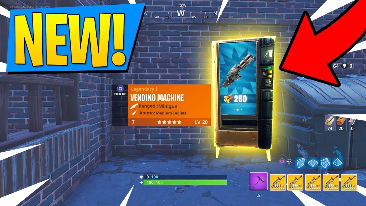 NEW VENDING MACHINES GAMEPLAY! FREE Scars For EVERYBODY! Fortnite ...