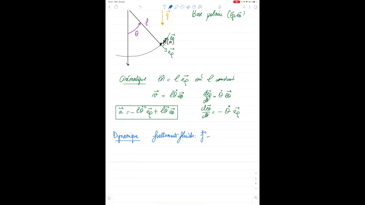 Pendule simple dynamique - YouTube
