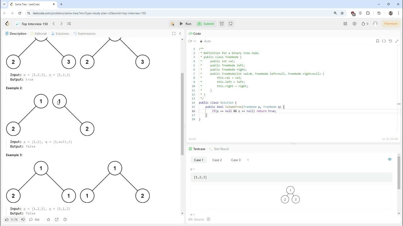 Same Tree LeetCode 100 C# - YouTube