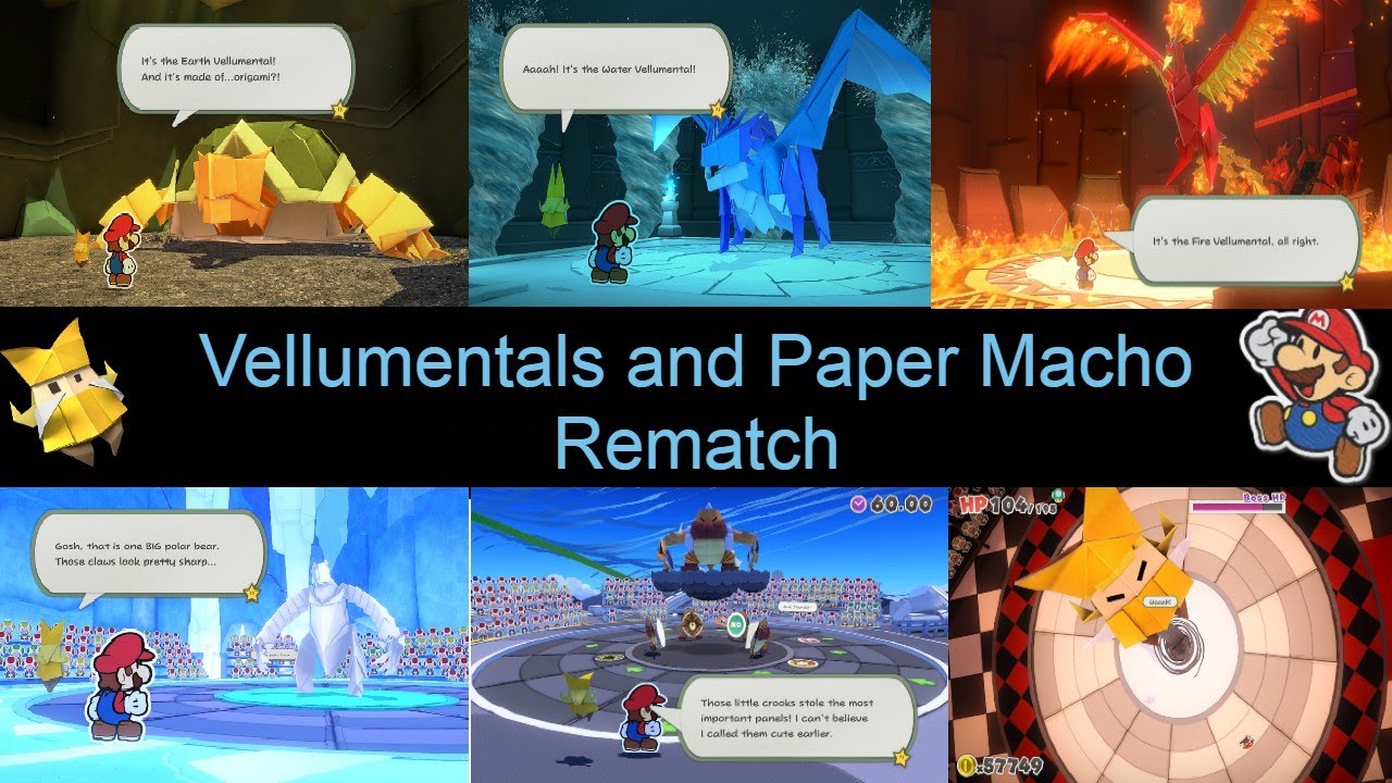 Paper Mario: The Origami King - Boss Battle Rematches (Vellumentals and ...