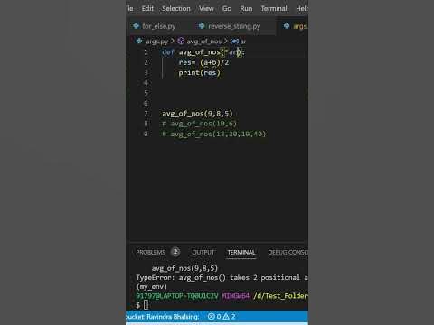 *Args in Python !! #python #programming #coding #shorts - YouTube