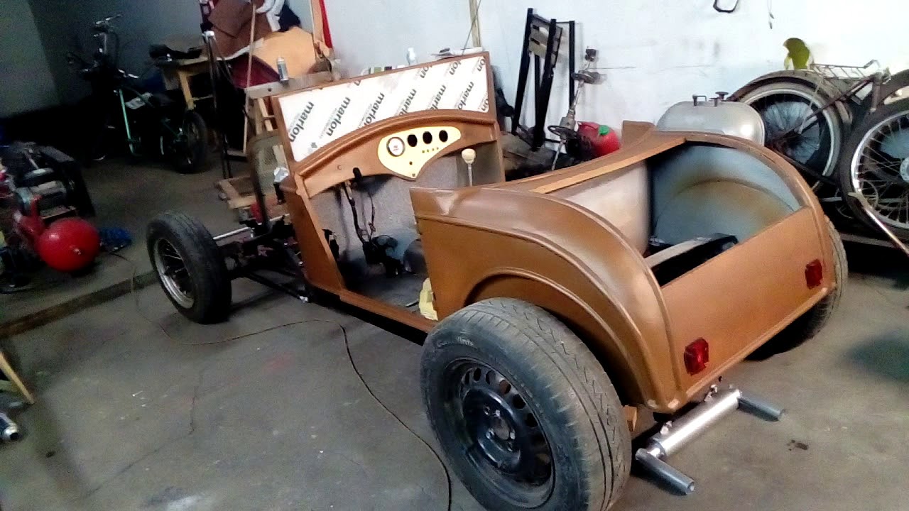 Hot Rod Kart need your Opinion! Painted & new front wheels - YouTube
