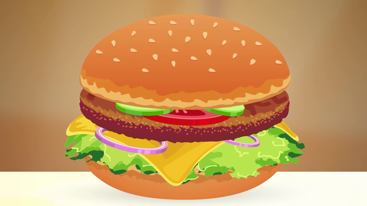 Burger 2D animation - YouTube