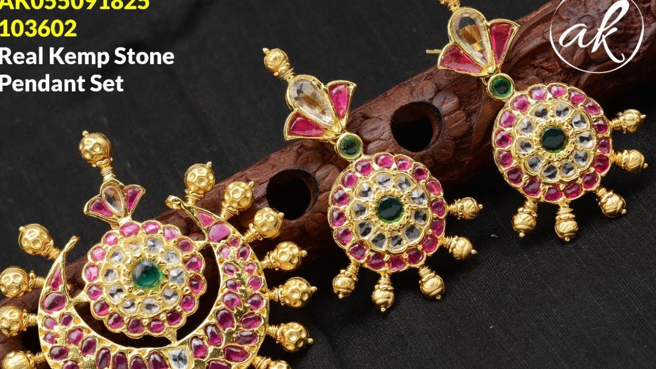 latest Pendant set - Real Kemp stone collections - YouTube