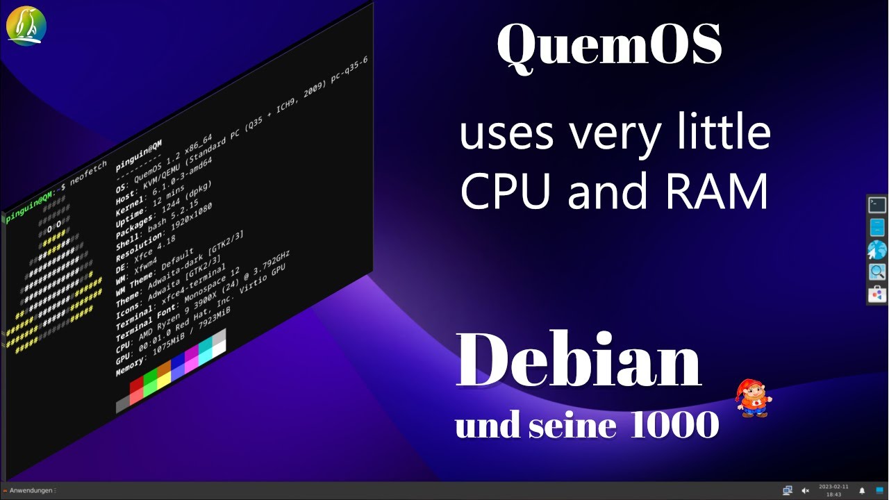 QuemOS - #debian sid - YouTube