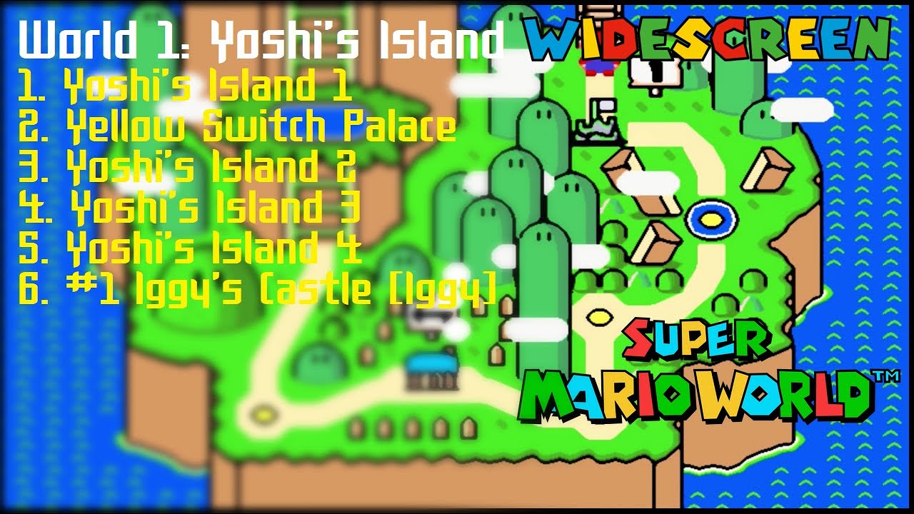 Super Mario World (SNES|Widescreen) (100%) (1|9) / World 1: Yoshi's ...