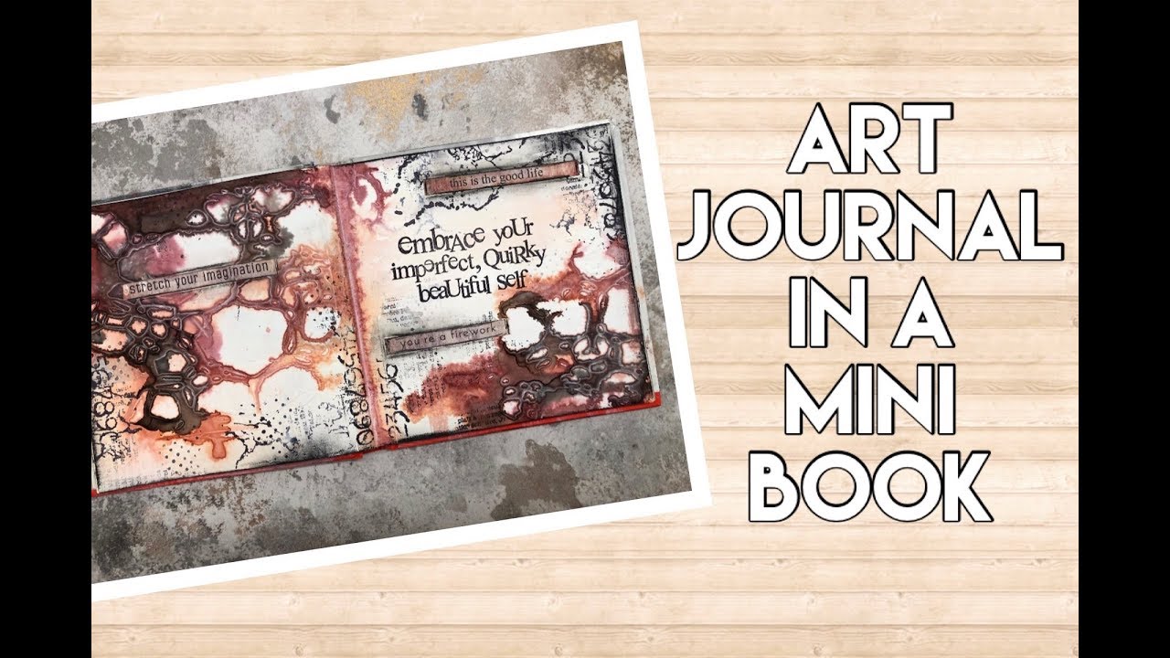 Art journal in a mini book - process video - YouTube