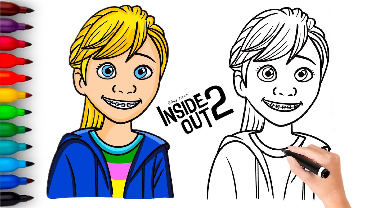 How to Draw RILEY from Inside Out 2 . Drawing Inside Out 2 Characters ...