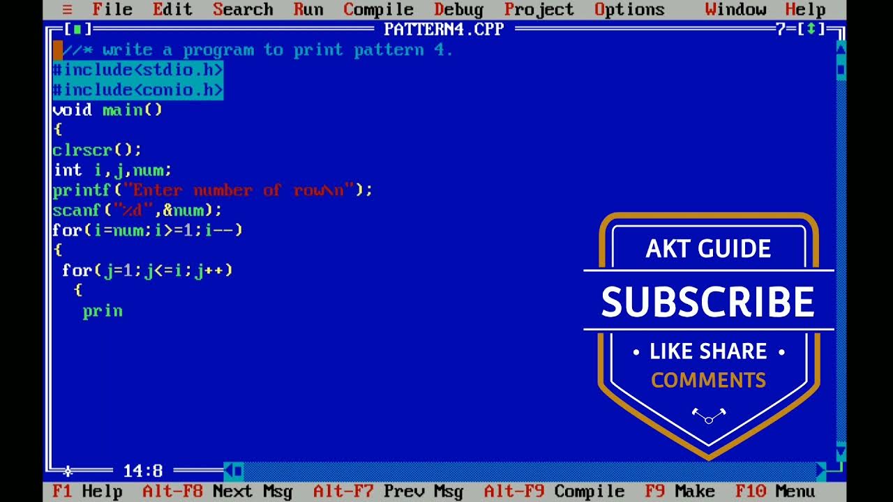 Write a program to print pattern //pattern 4// C programming language// akt guide - YouTube