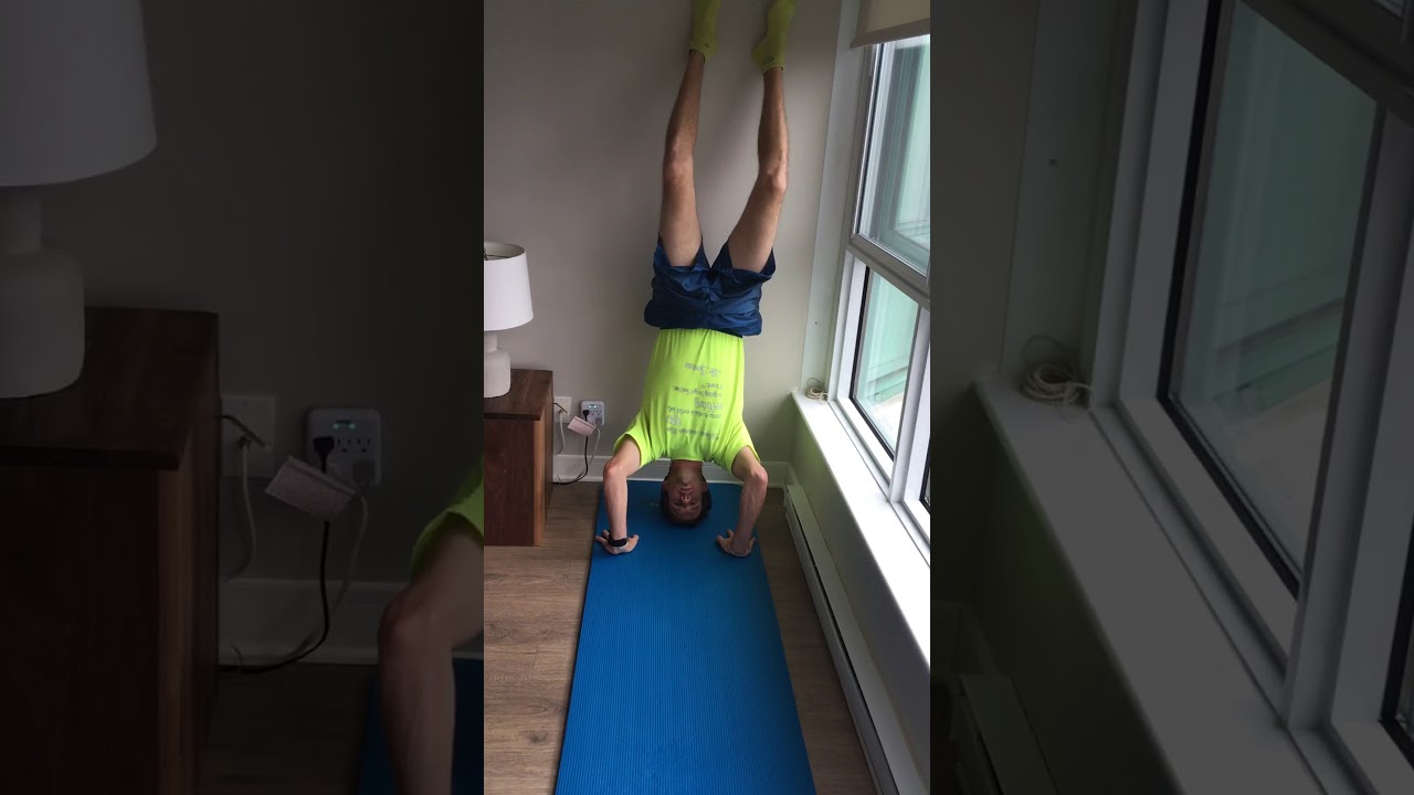 Wall headstand for 10 seconds - YouTube