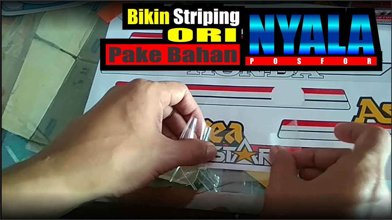 PROSES PEMBUATAN CUTTING STICKER POSFOR (NYALA) honda astrea star - YouTube