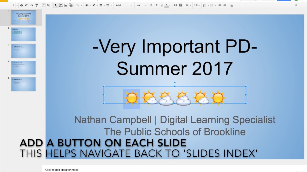 Adding Navigation to a Google Slide Presentation - YouTube