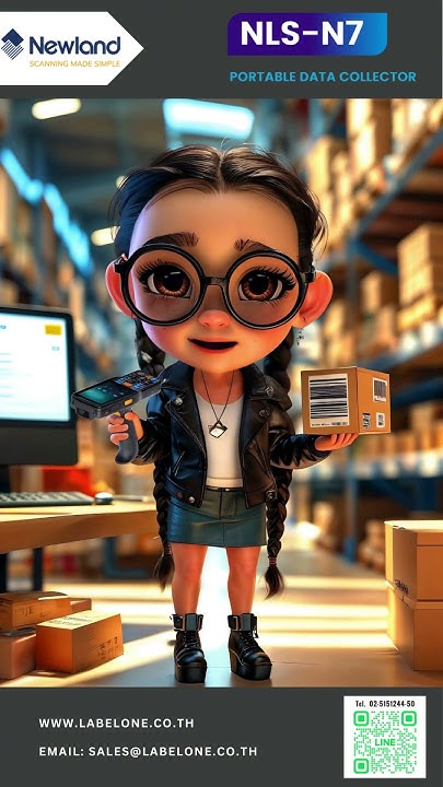 เครื่องอ่านบาร์โค้ดมือถือ Newland NLS-N7 ราคาถูก #barcode #newland #animation #cartoon - YouTube