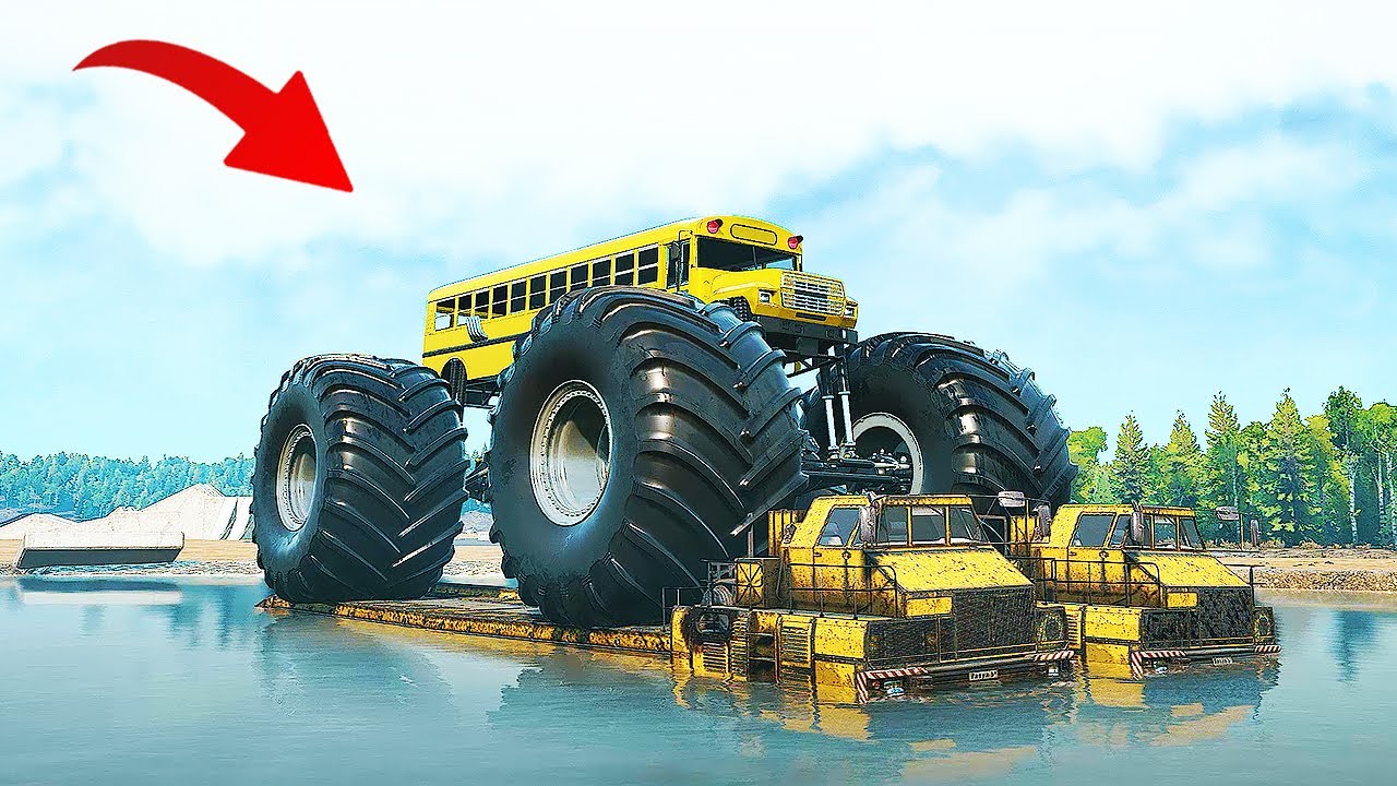 MEGA SCHOOL BUS IS READY!!! *the biggest so far* - SnowRunner - YouTube