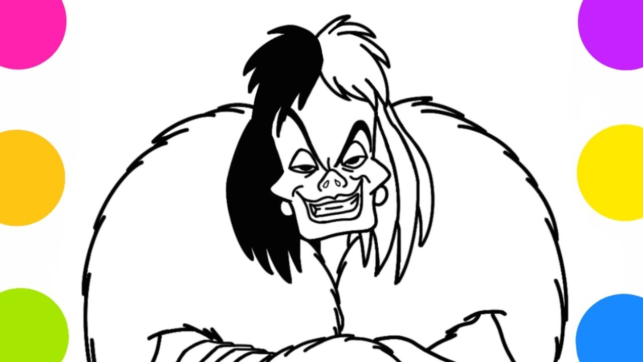 Drawing Cruella de Vil - How to draw Cruella de Vil step by step - YouTube