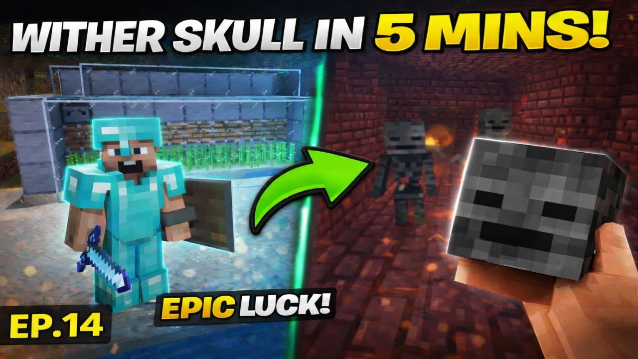 Wither Skeleton Skull in Just 5 Minutes?! 😱 Minecraft Survival (EP-14 ...