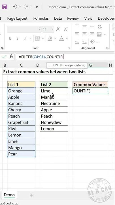 Find the common Values between two Lists in Excel - Malayalam Tutorial - YouTube