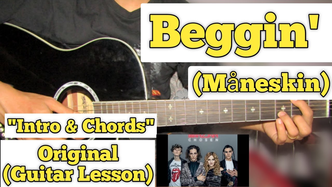 Beggin' - Måneskin | Guitar Lesson | Intro & Chords | (Easy Tutorial ...
