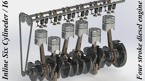 DOHC Inline Six cylinder / i6 four stroke Diesel engine design tutorial by Solidworks ...