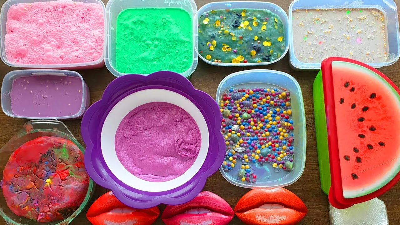 Mixing Slime - Dry Fluffy Crunchy Slime Smoothie - YouTube