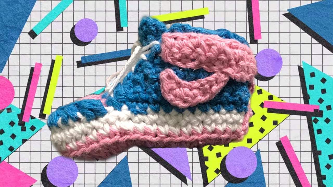 Crochet tutorial: Nike baby booties preemie-newborn 0-3months 3-6 ...