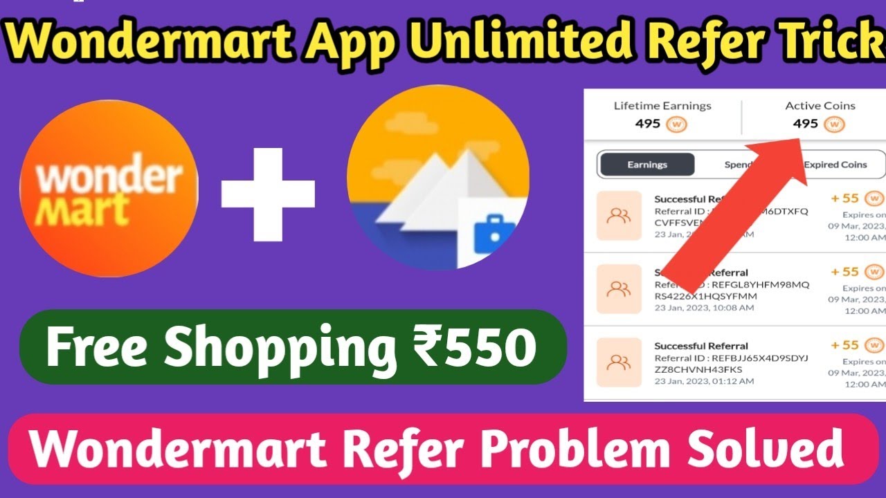 Wondermart App Unlimited Refer Trick | Wondermart Refer Script ...