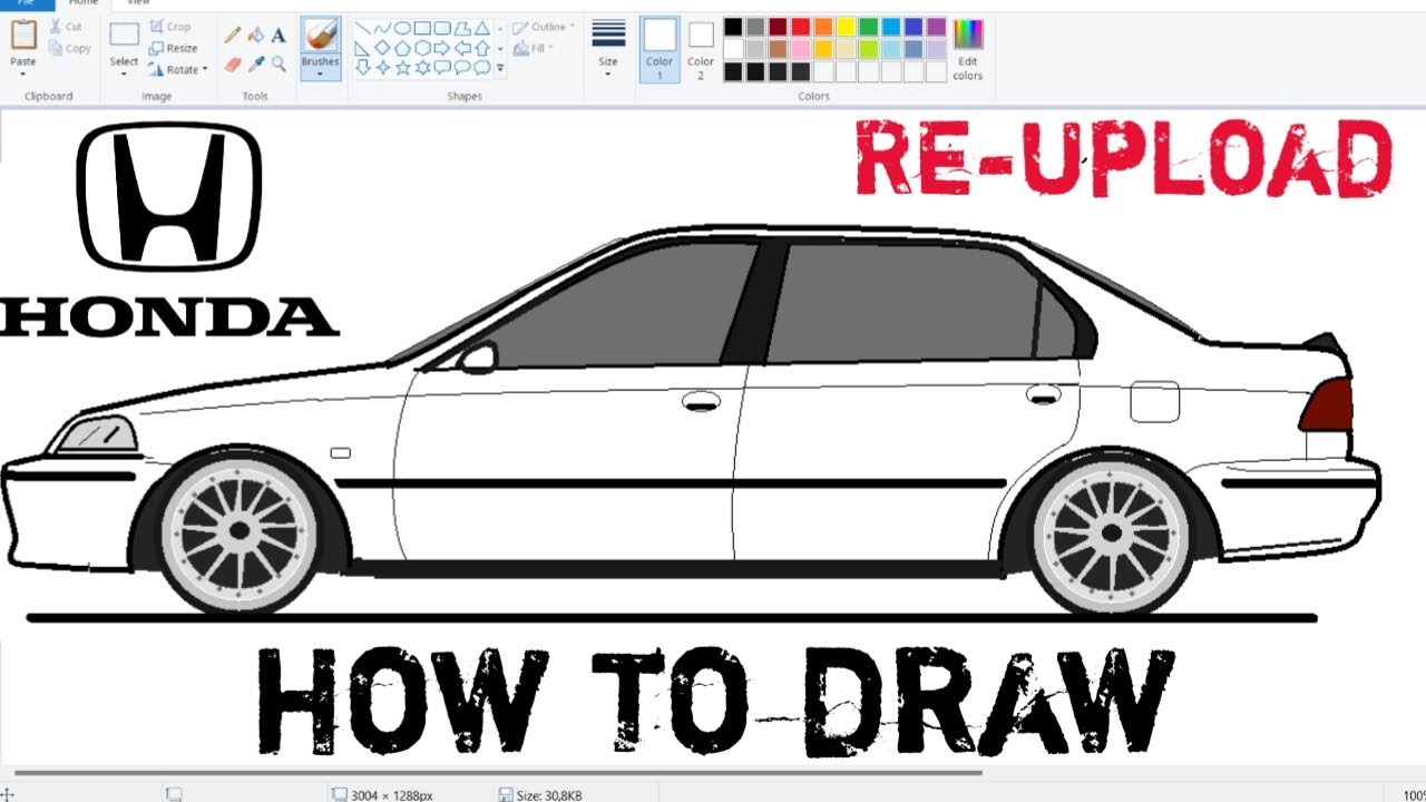 How to draw a honda ballade - YouTube
