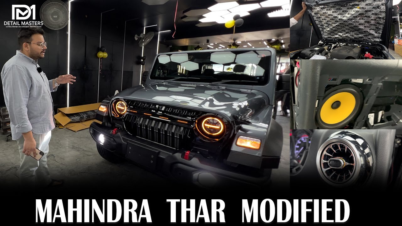 Mahindra Thar | Modified | Bumper | Grill | Music system | Lights ...