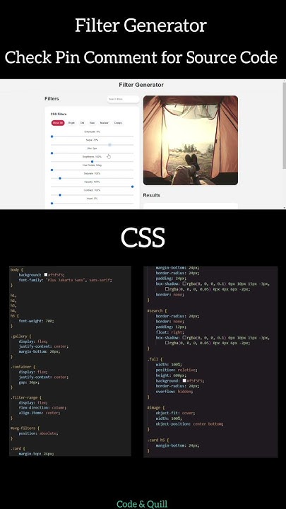 Image Filter Generator with Css #coding #programming #html #css #js #webdevelopment #python # ...