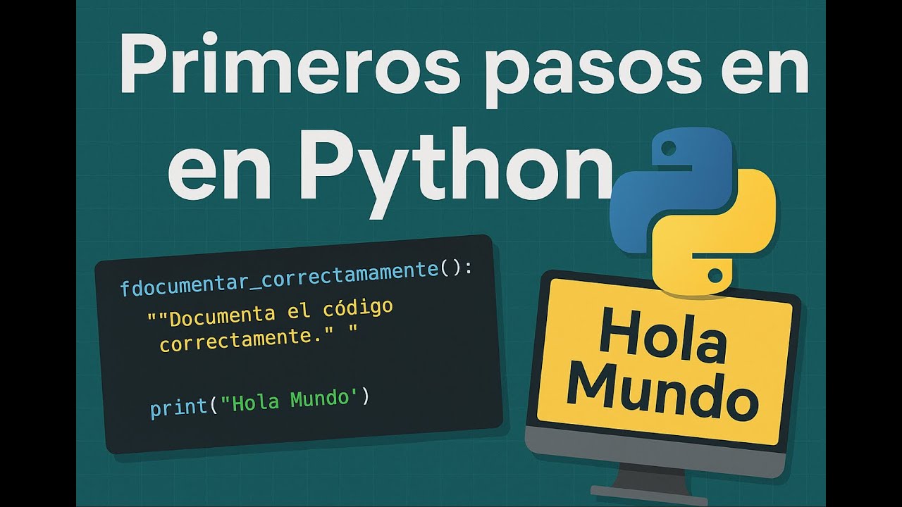 Primeros pasos en Python: tu primer "Hola Mundo" y cómo documentar correctamente - YouTube