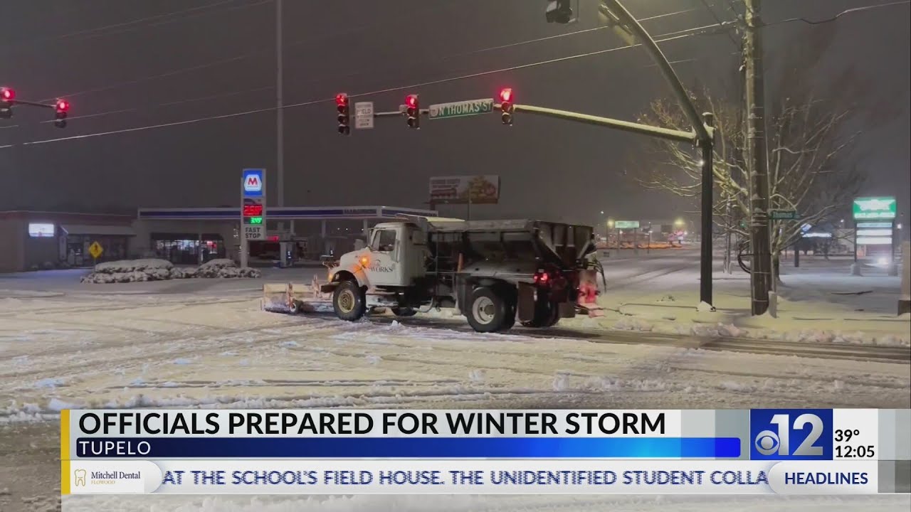 Winter storm brings snow to North Mississippi - YouTube