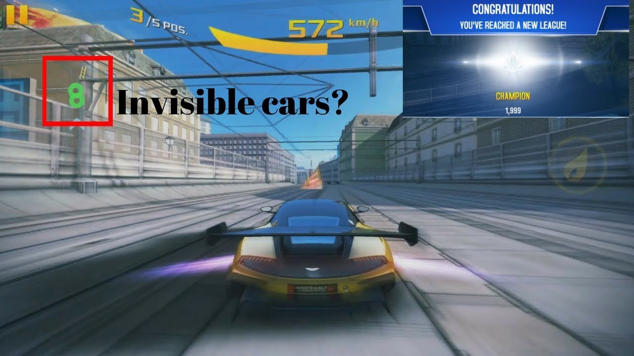 Asphalt 8 MP: Invisible Cars? + Reaching Champion League - YouTube
